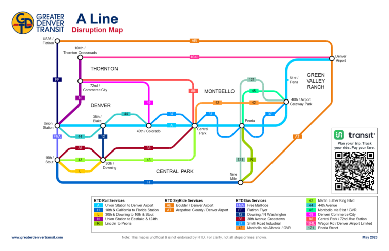 A Line Disruption Map - Greater Denver Transit