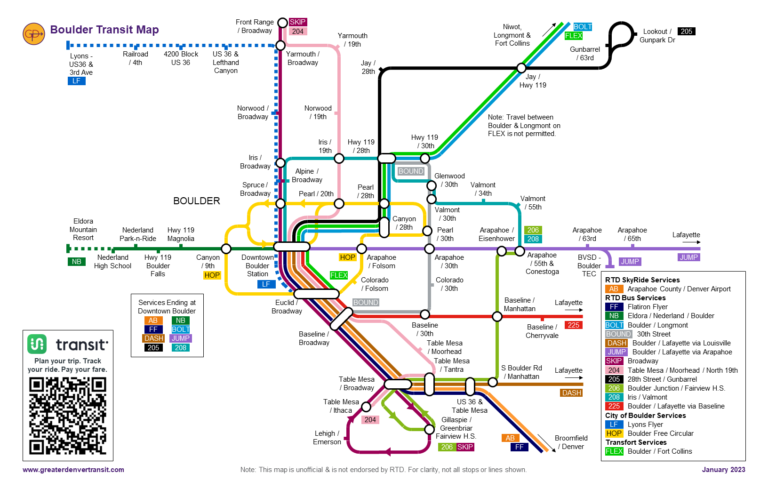 Boulder Transit Map - Greater Denver Transit