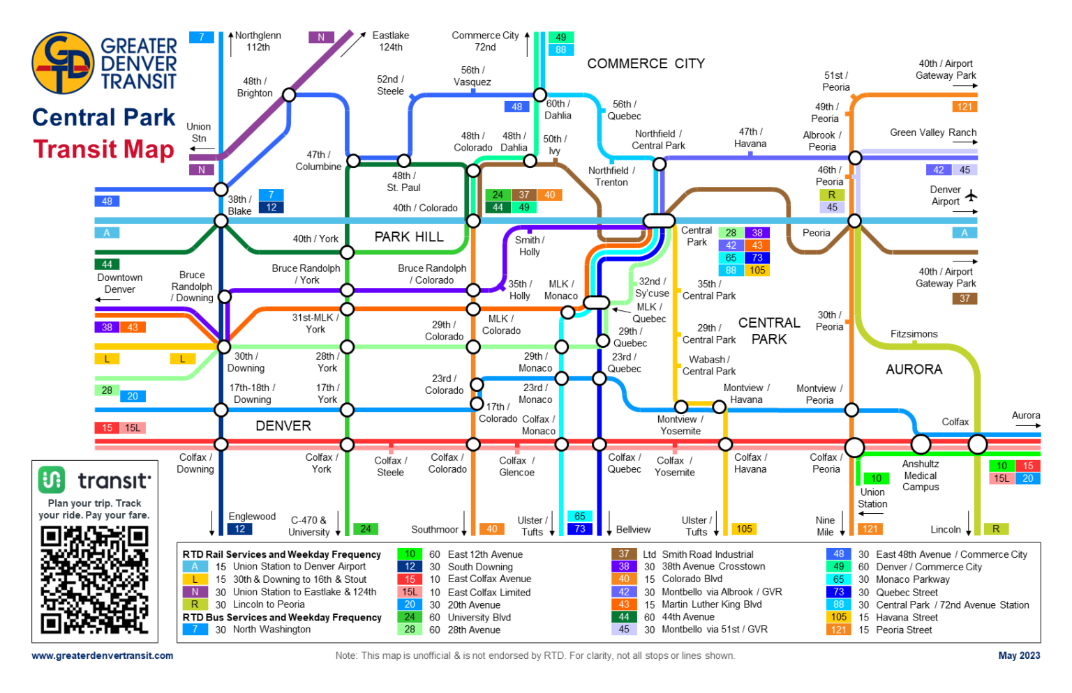 Central Park Transit Map - Greater Denver Transit