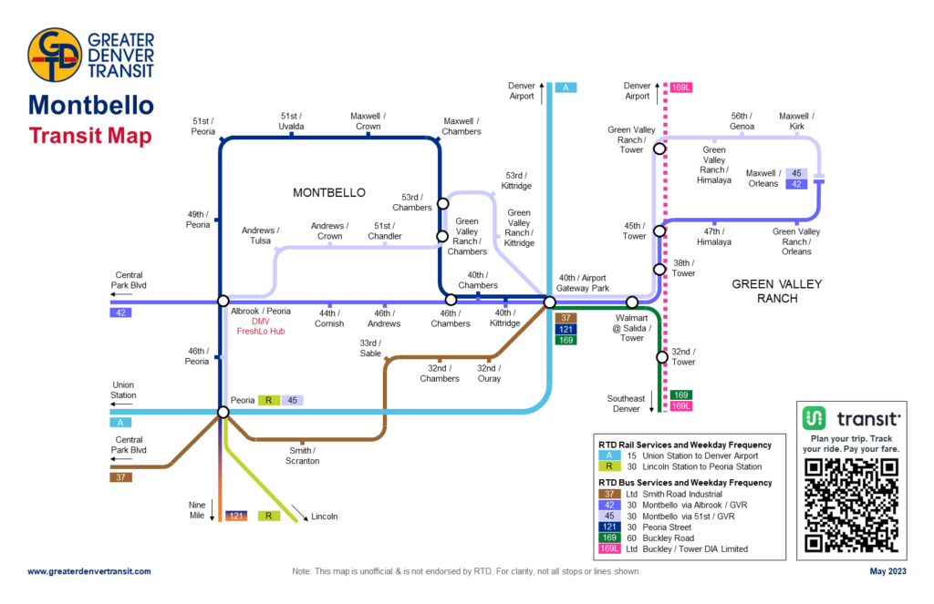 Montbello & Green Valley Ranch Transit Map - Greater Denver Transit