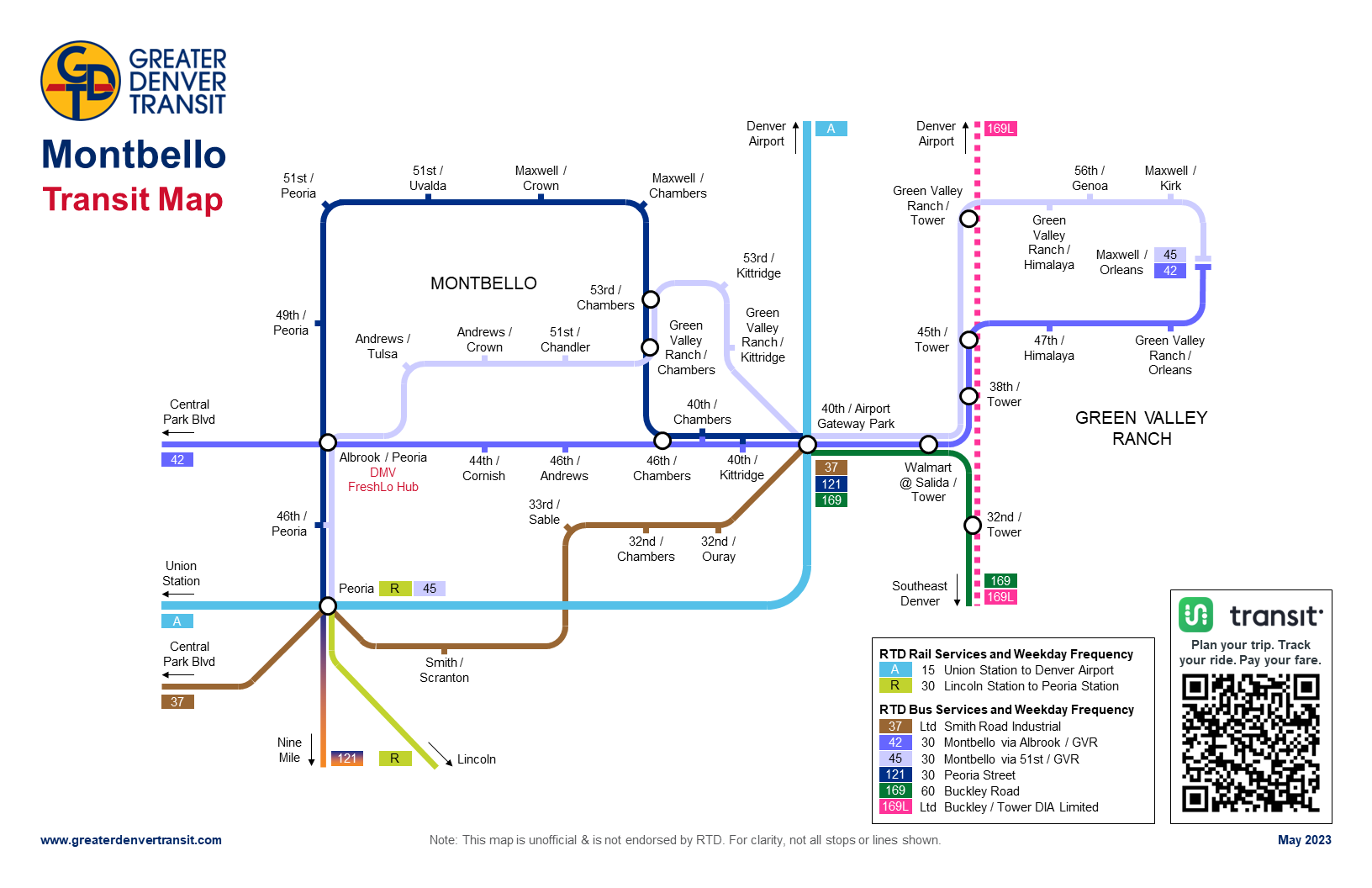 Montbello & Green Valley Ranch Transit Map - Greater Denver Transit